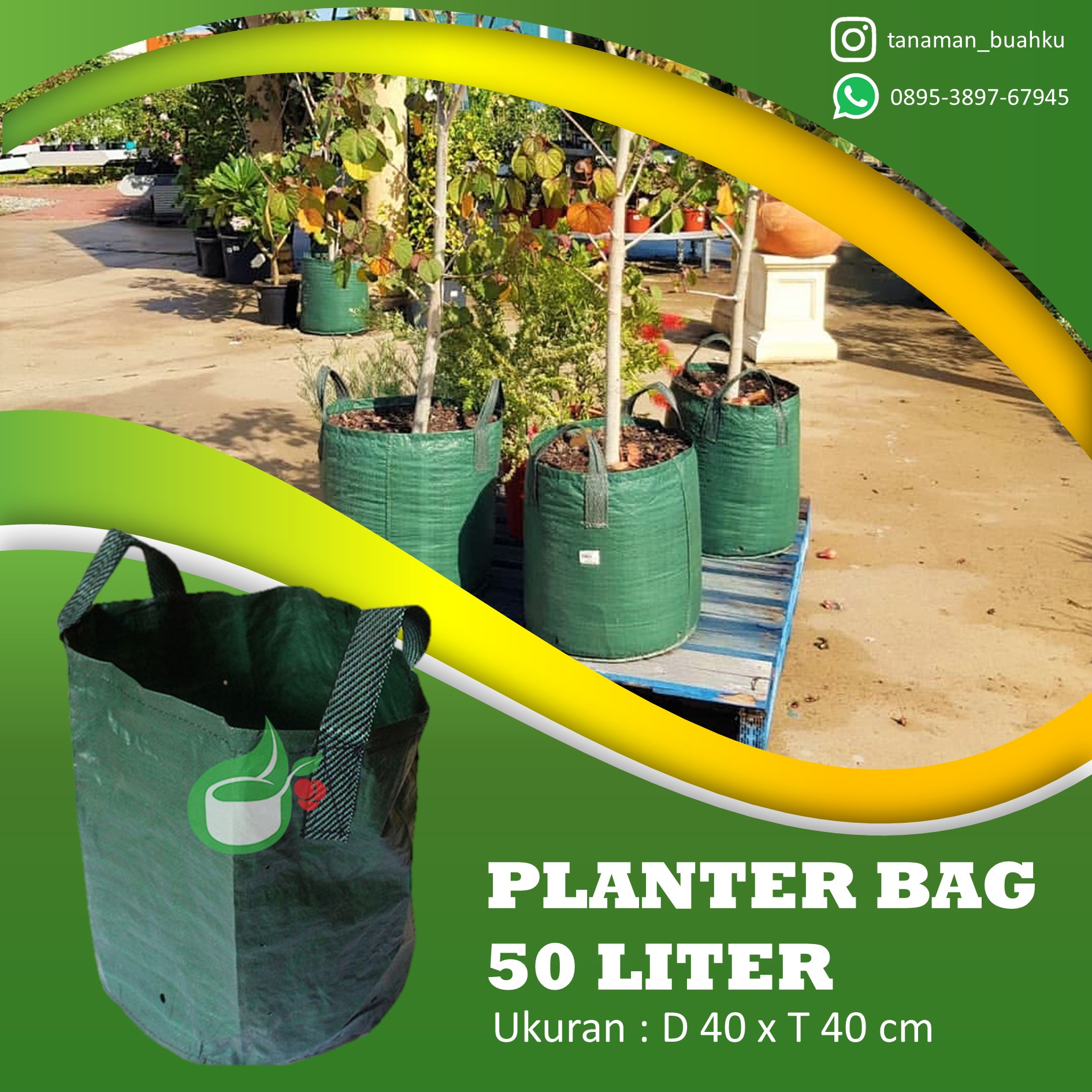 Planter Bag Pot Tanaman Ukuran 50 Liter | Lazada Indonesia