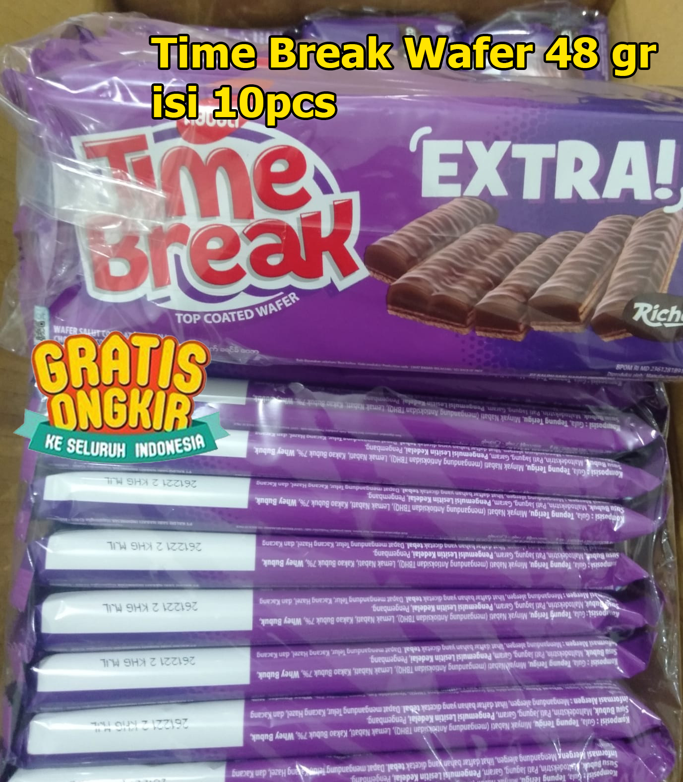Wafer Coklat time break 48 gram 1 Box isi 10 pcs | Lazada Indonesia