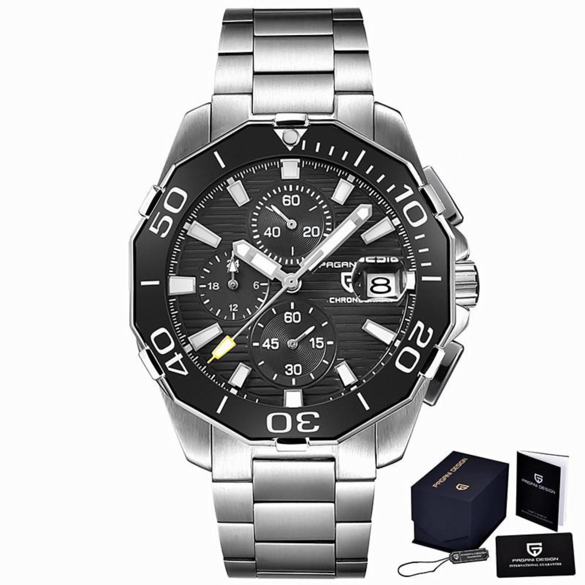 PAGANI DESIGN PD-1617 Pria Chronograph Tanggal Otomatis Stainless Steel ...