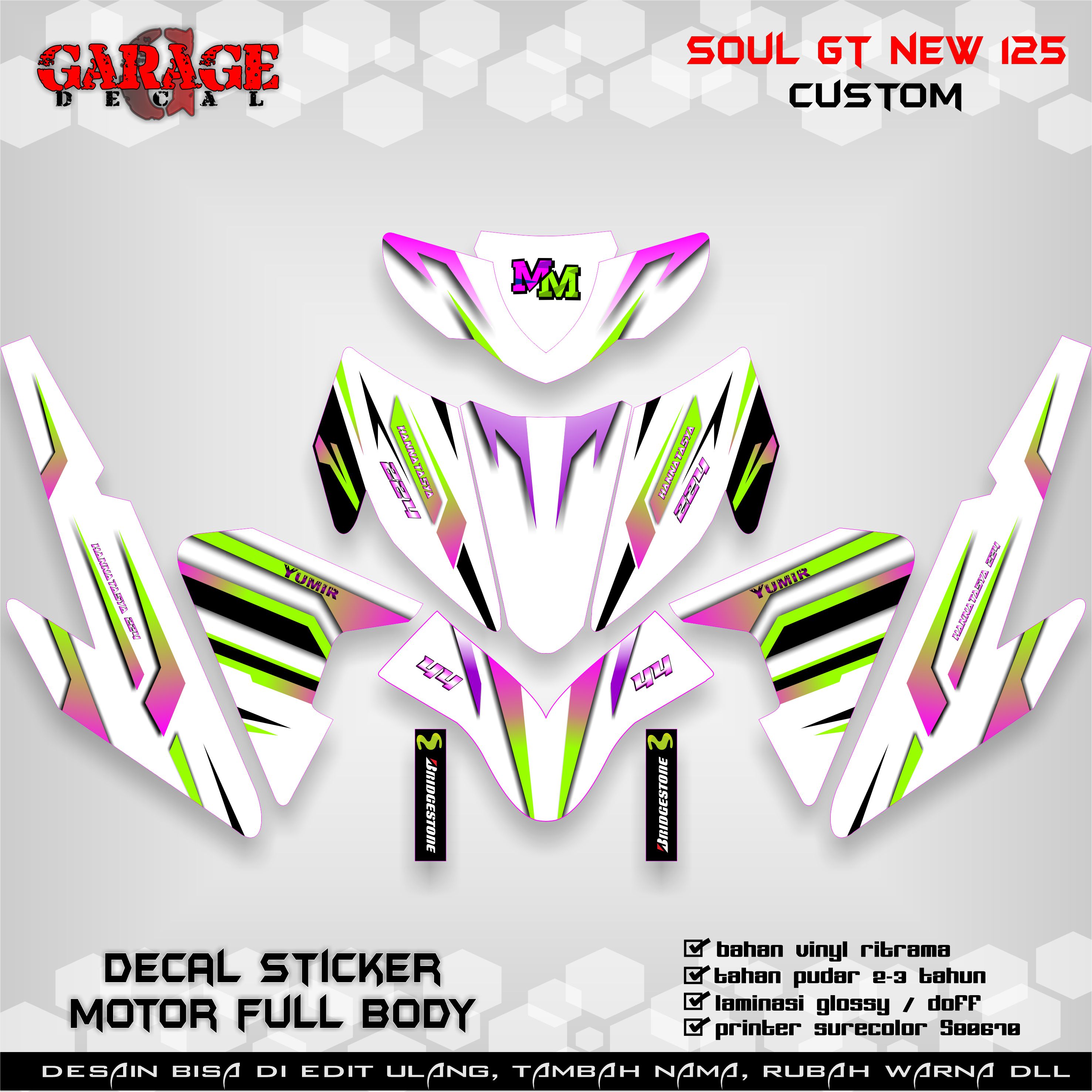 Decal Soul GT new 125 Sticker full body Soul GT new 125 Custom | Lazada ...