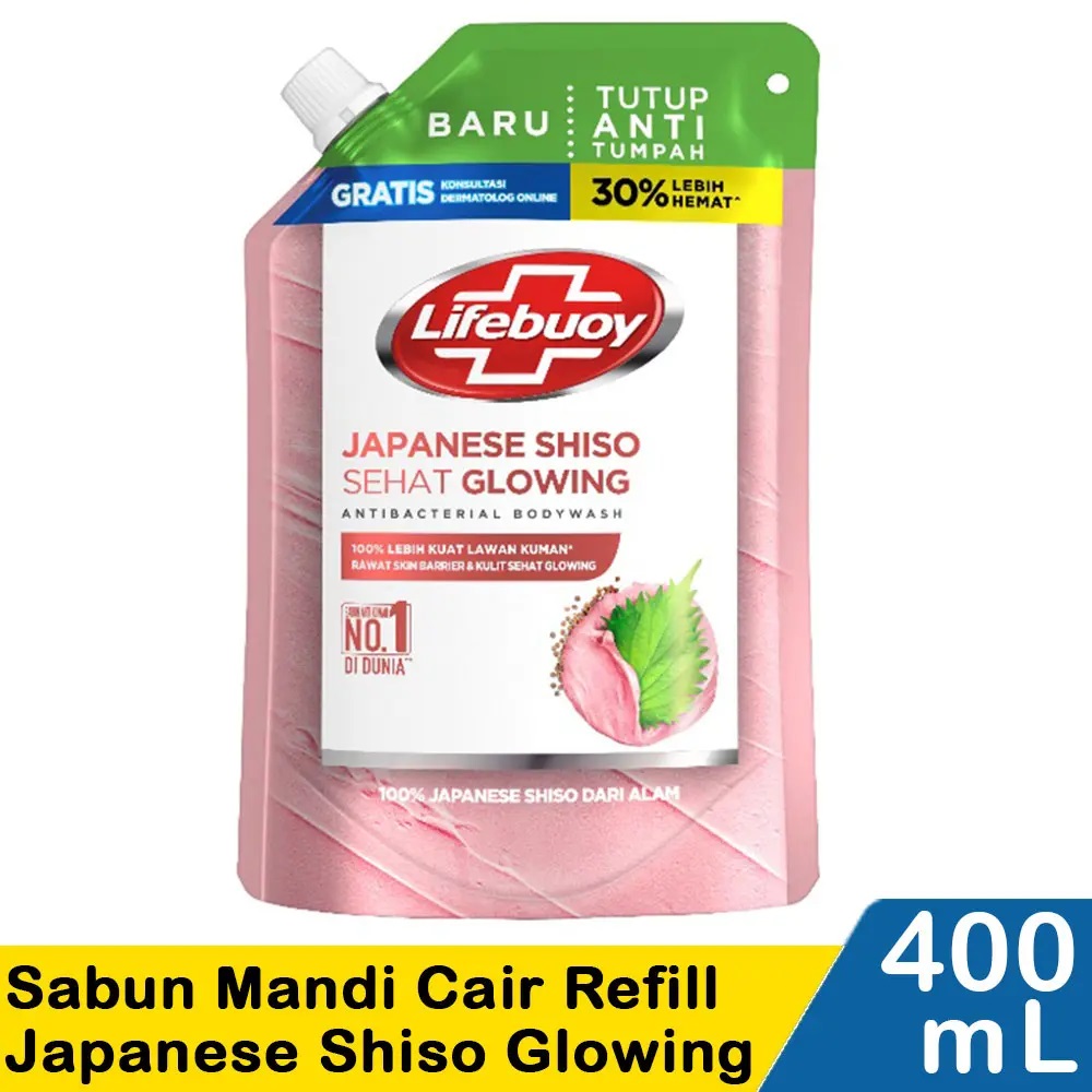 Lifebuoy Sabun Mandi Cair Refill Japanese Shiso & Mineral Clay 400mL ...