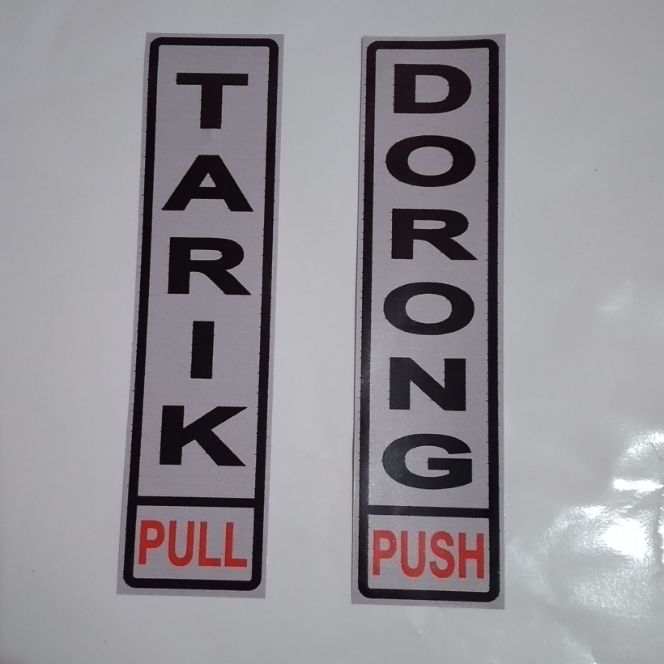 Sticker Push Pull / stiker Dorong Tarik / stiker pintu | Lazada Indonesia
