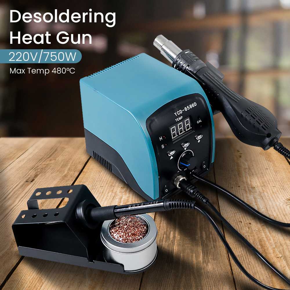 COD YCD Desoldering Heat Gun Solder dengan Stasiun 220V/750W / blower ...