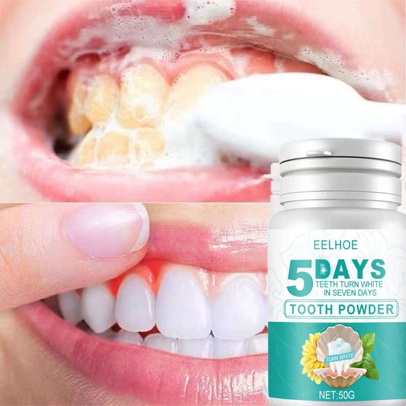 EELHOE 5 Hari Teeth Whitening Powder Pemutih Gigi Perlengkapan ...