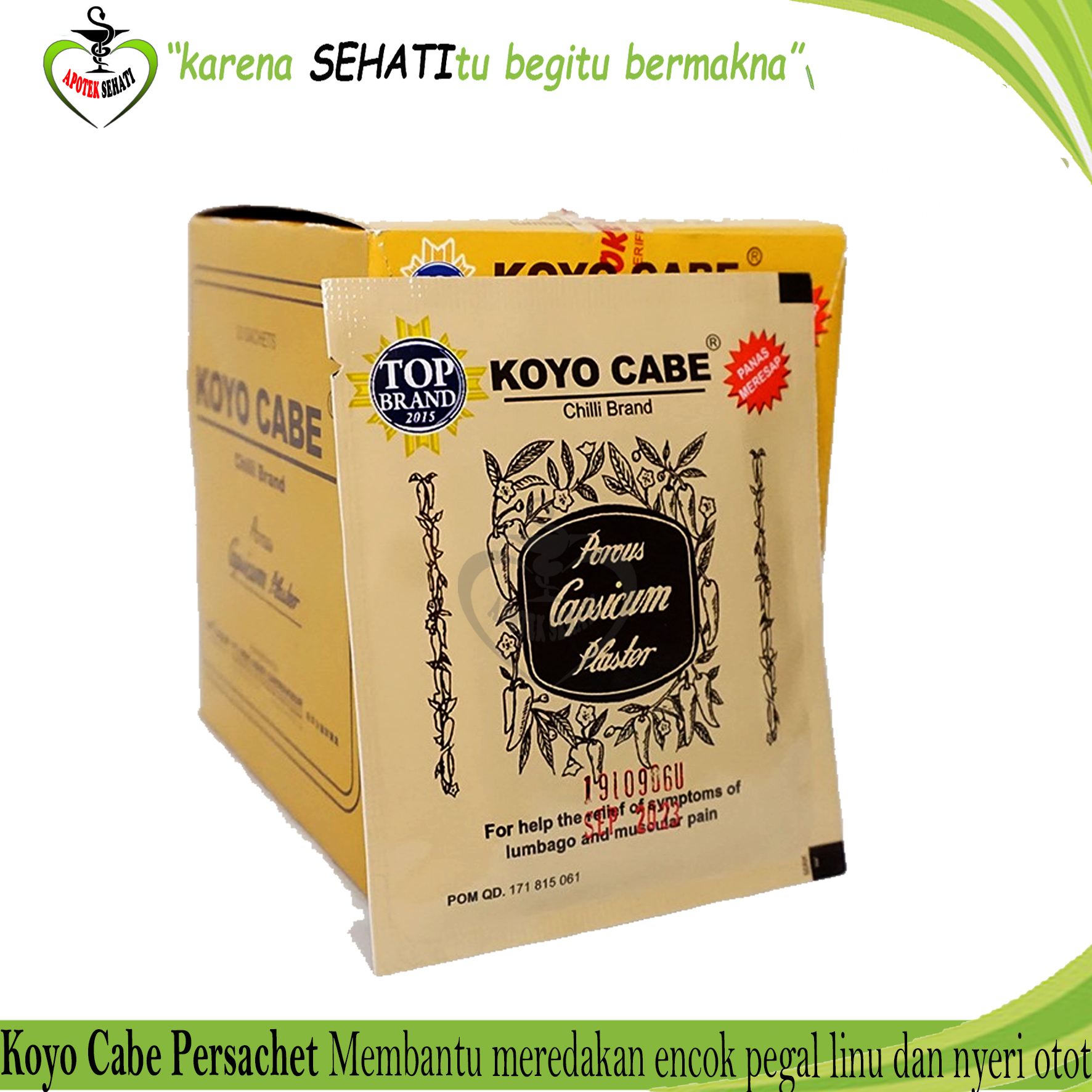 KOYO CABE SACHET 10 LEMBAR NYERI OTOT PUNGGUNG SAKIT KEPALA | Lazada ...