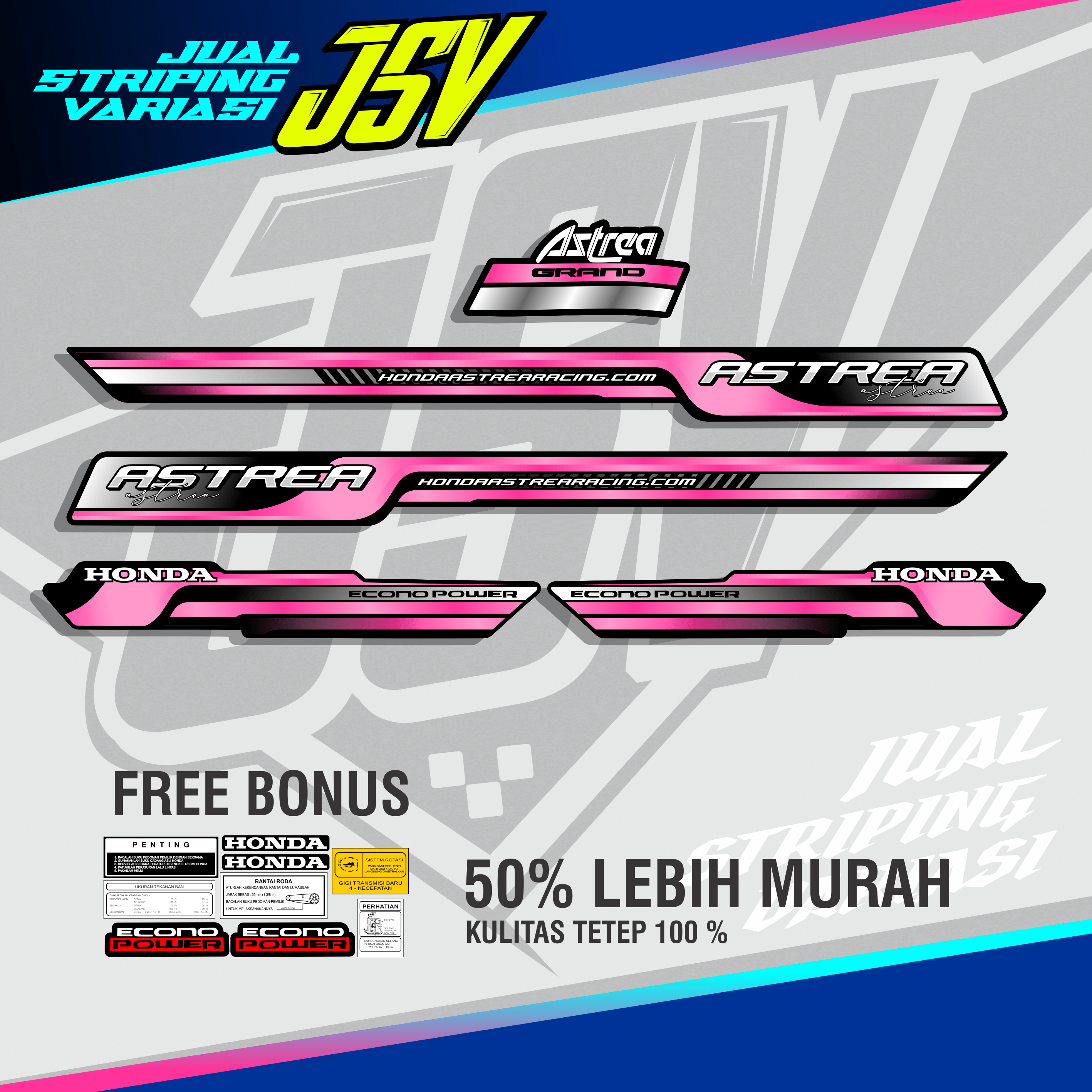 Stiker Astrea Grand Variasi Striping Honda Astrea Prima Sticker Lis ...