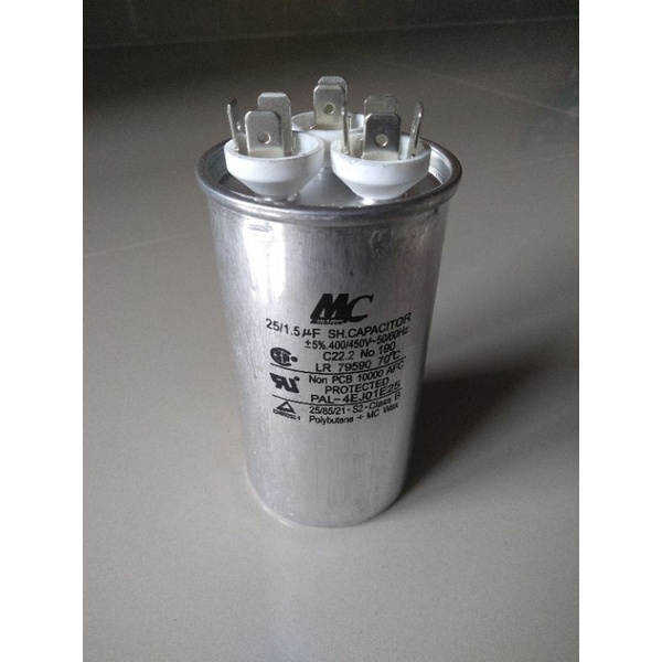 Kapasitor Capacitor AC / Capacitor outdor AC MC 25+1,5uF/ Capacitor Ac ...