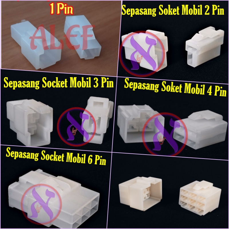 5Pasang Soket Mobil 1 2 3 4 6 9 Pin Besar tanpa Skun socket konektor ...