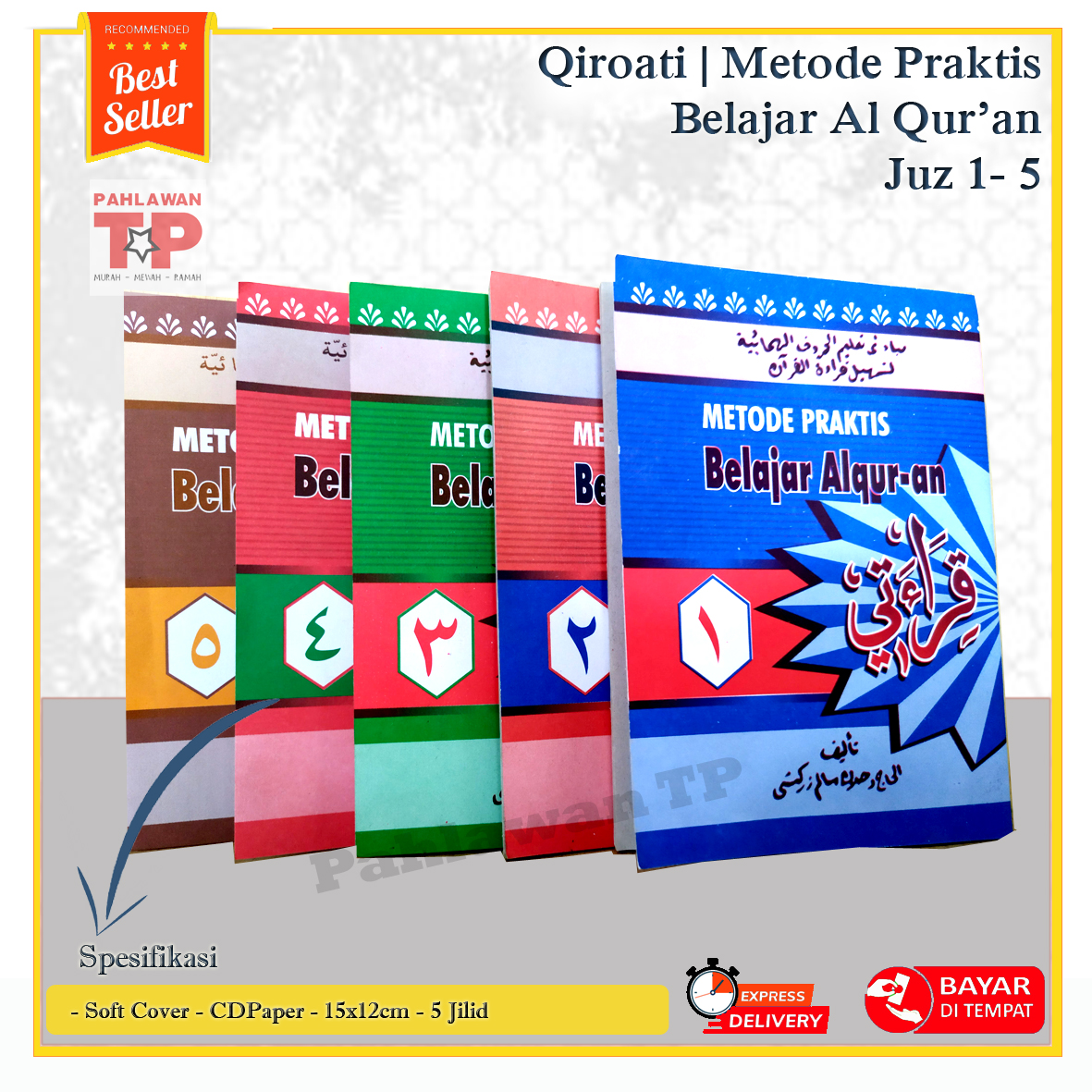 Metode Praktis Belajar Al Quran Qiroati jilid 1-5 Ukuran Buku Saku ...