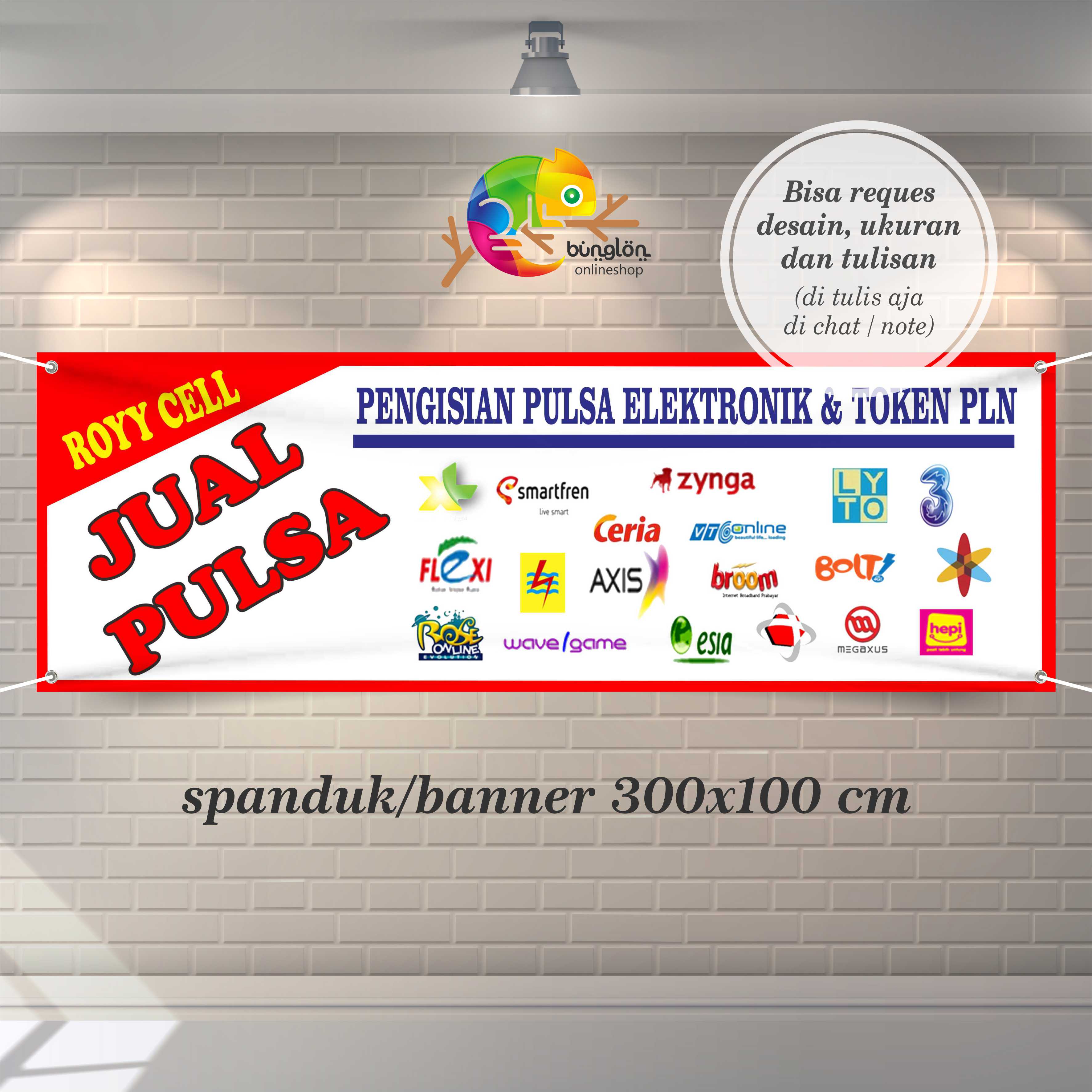 Spanduk Banner 300x100 Cm Spanduk Jual Pulsa, Pulsa Listrik, Dll Free ...