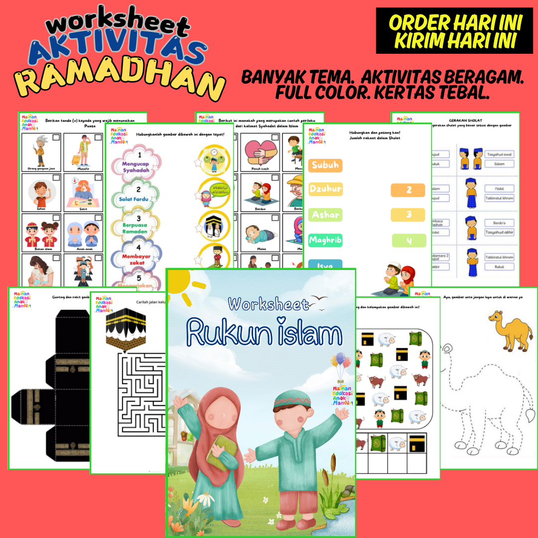 Buku Kegiatan Ramadhan Anak TK PAUD SD Aktivitas Agenda Poster Ramadan Bulan Puasa Untuk Anak ...