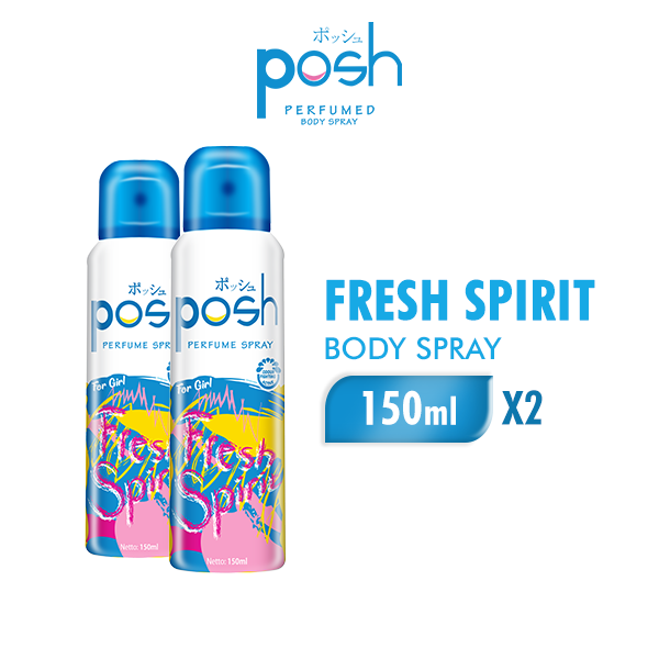 [Paket isi 2] POSH Spray Cologne Fresh Spirit Botol 150ML | Lazada Indonesia