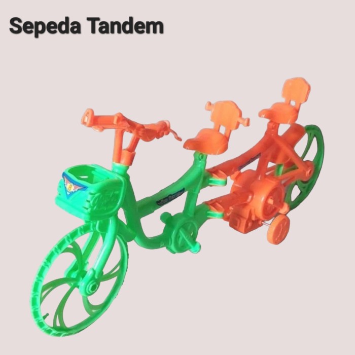 Mainan anak sepeda lipat plastik tandem bicycle lovely & fun | Lazada ...