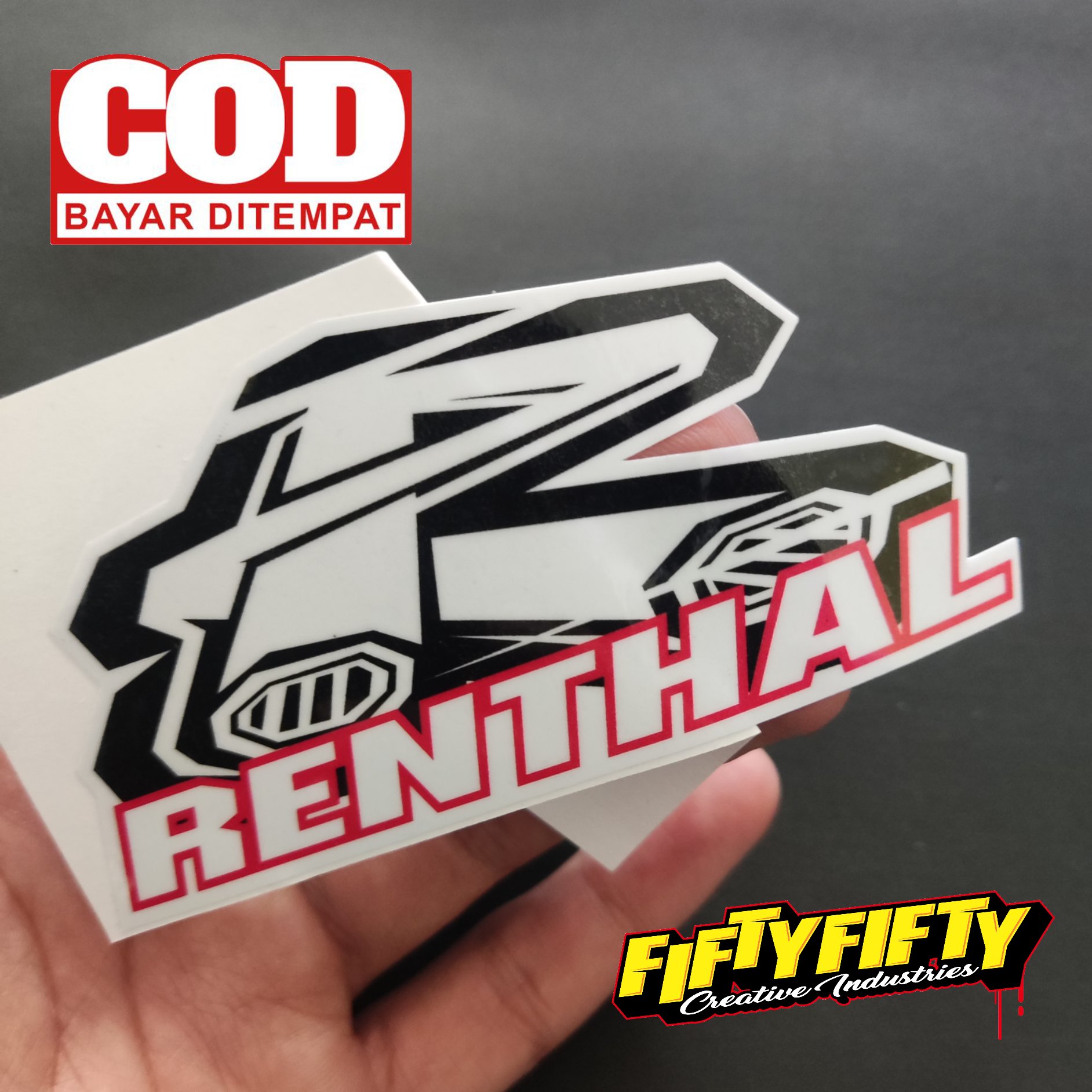 Stiker Print Cut RENTHAL LOGO Stiker Printing Laminasi Glossy Stiker ...