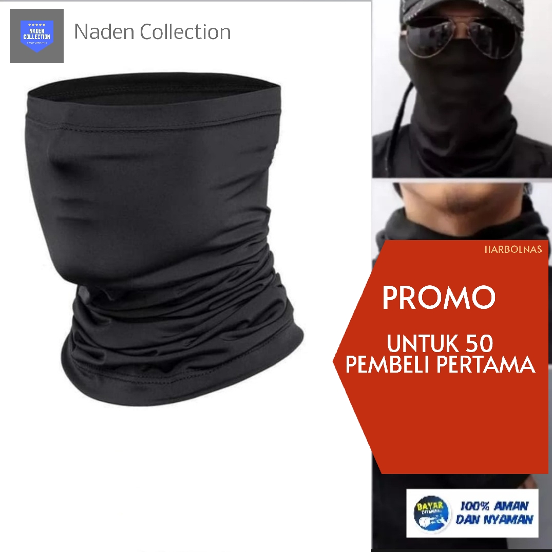 buff masker mulut premium multifungsi/ masker buff hitam polos | Lazada ...