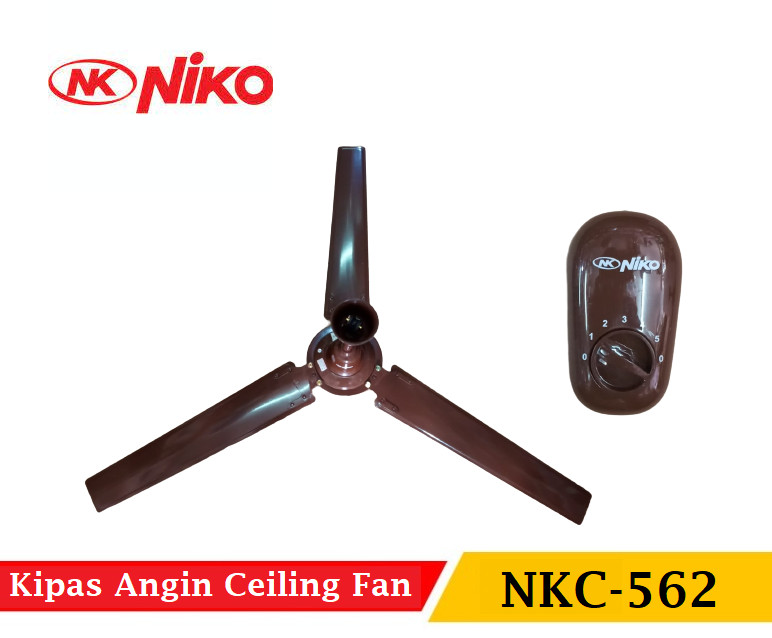 Kipas Angin Atas Niko NKC-562 Ceiling Fan Besi Original 5 SPEED COKLAT ...