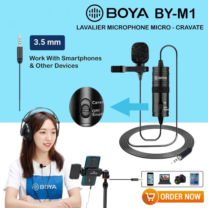 Microphone Clip On BOYA BY-M1 / BOYA M1 / MIC BOYA CLIP ON BY-M1 - M1 Original 100% | Lazada ...