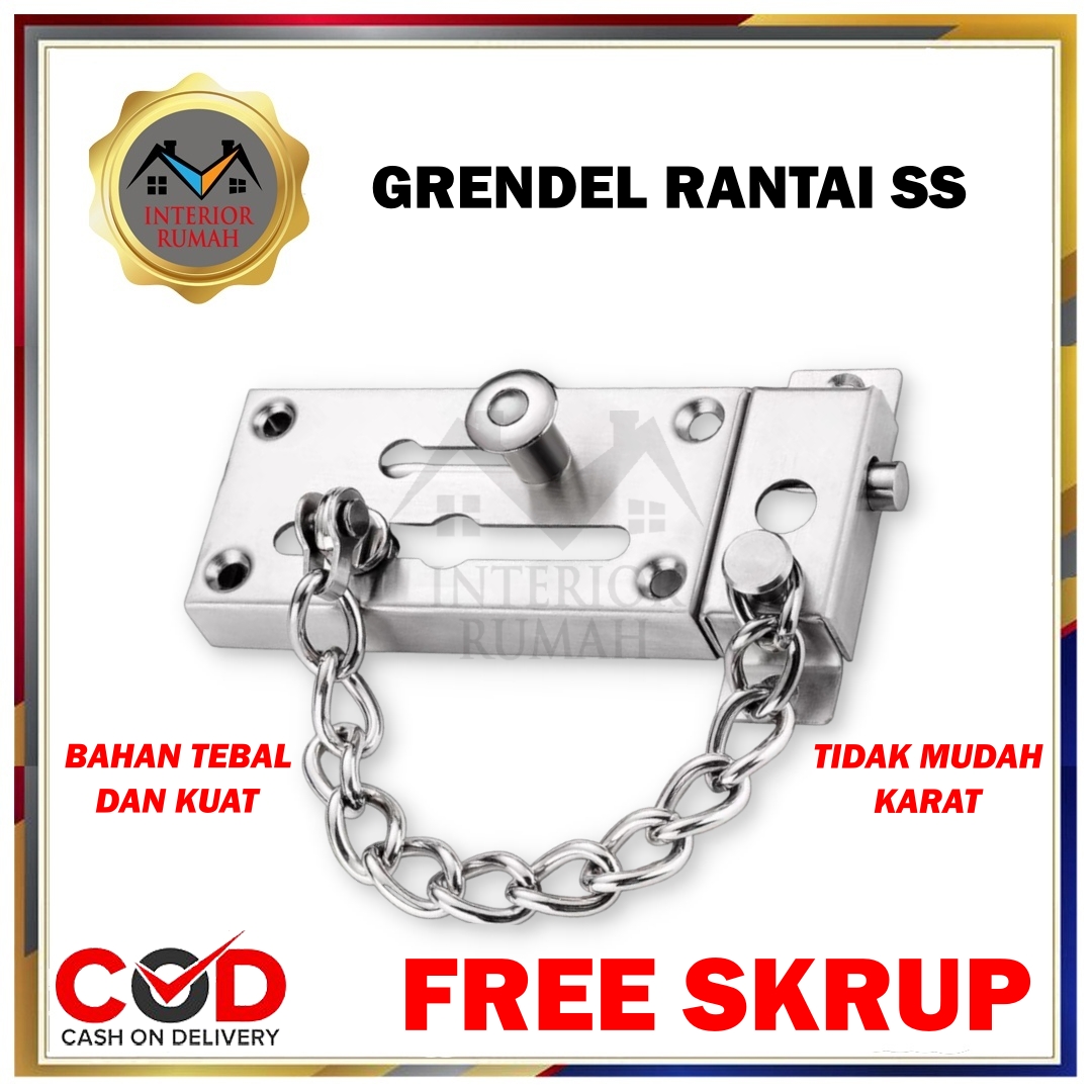 Grendel Rantai Pintu Jendela Stainless Steel / Safety Chain Lock ...