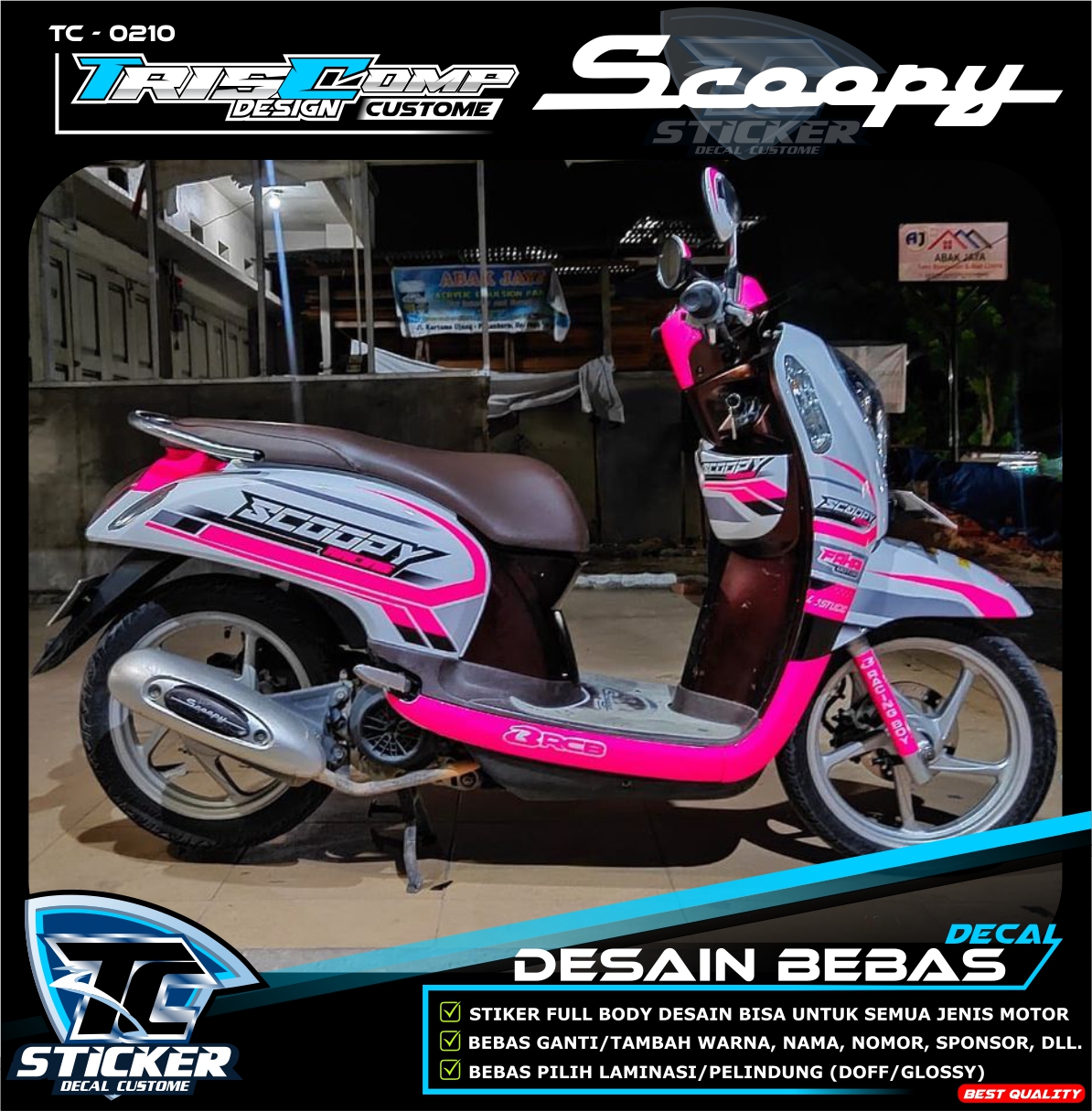 (Bisa Request) Decal Sticker Scoopy fi , New Scoopy Desain Custom Super ...