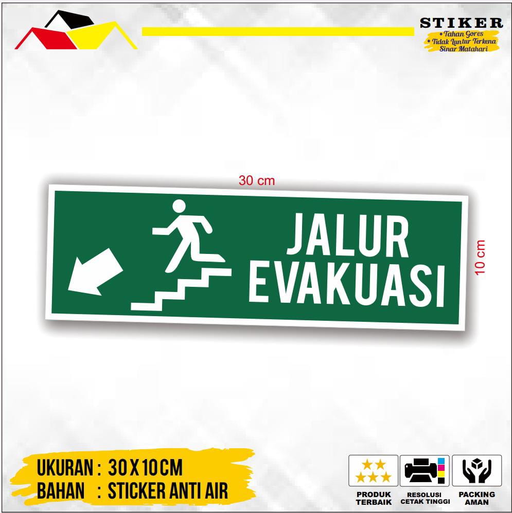 Stiker Sign Jalur Evakuasi / Stiker Sign Jalur Evakuasi Akrilik | Lazada Indonesia