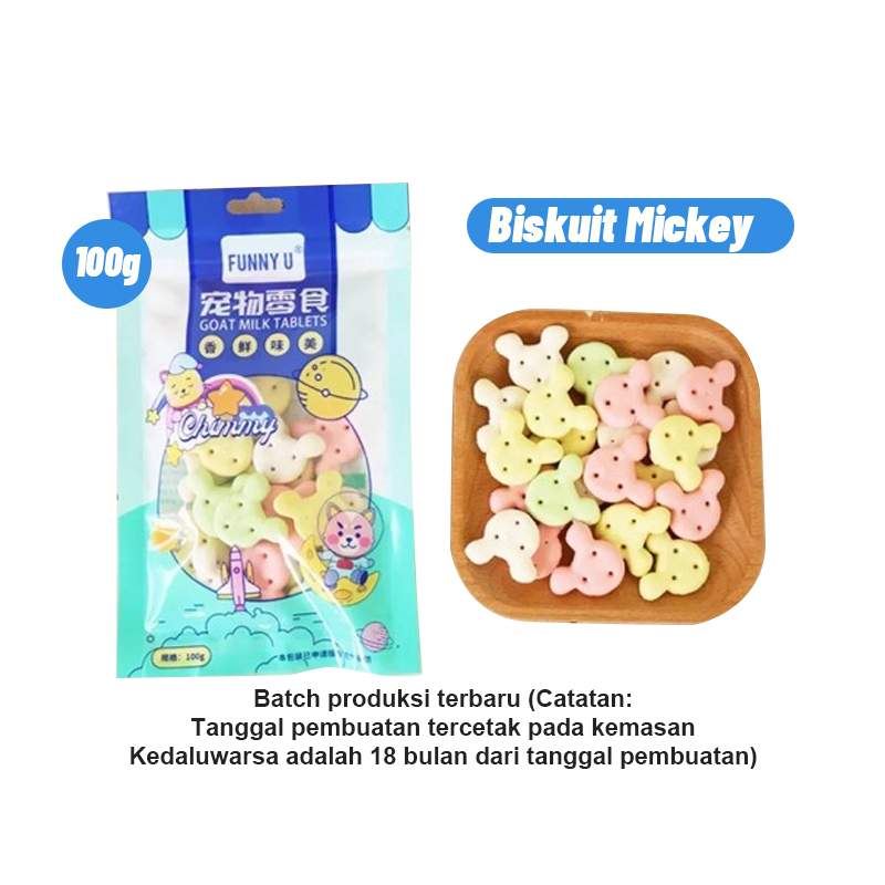Funny U Snack Biskuit Untuk Goat Milk Snack Kalsium Cemilan Anjing Kucing Treat Peliharaan Snack ...