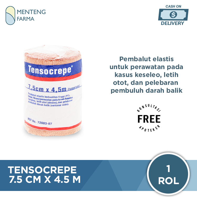Tensocrepe Perban Elastis 7.5 CM x 4.5 M - Elastic Bandage Perban Kain ...