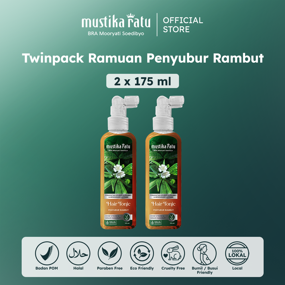 Mustika Ratu Twinpack Ramuan Penyubur Rambut 175ml Hair Tonic | Lazada ...