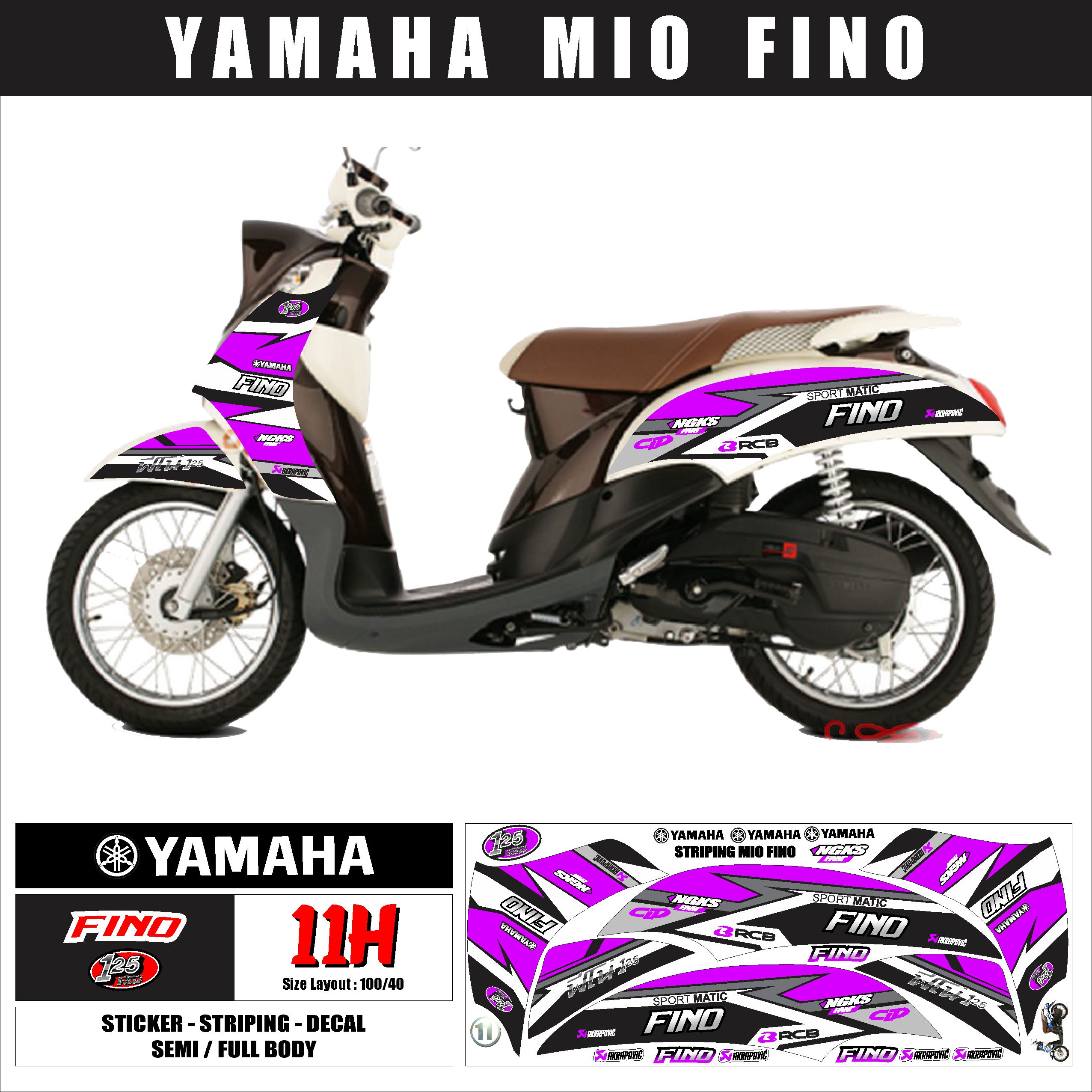 [COD] striping variasi motor yamaha fino/sticker decal yamaha vino ...