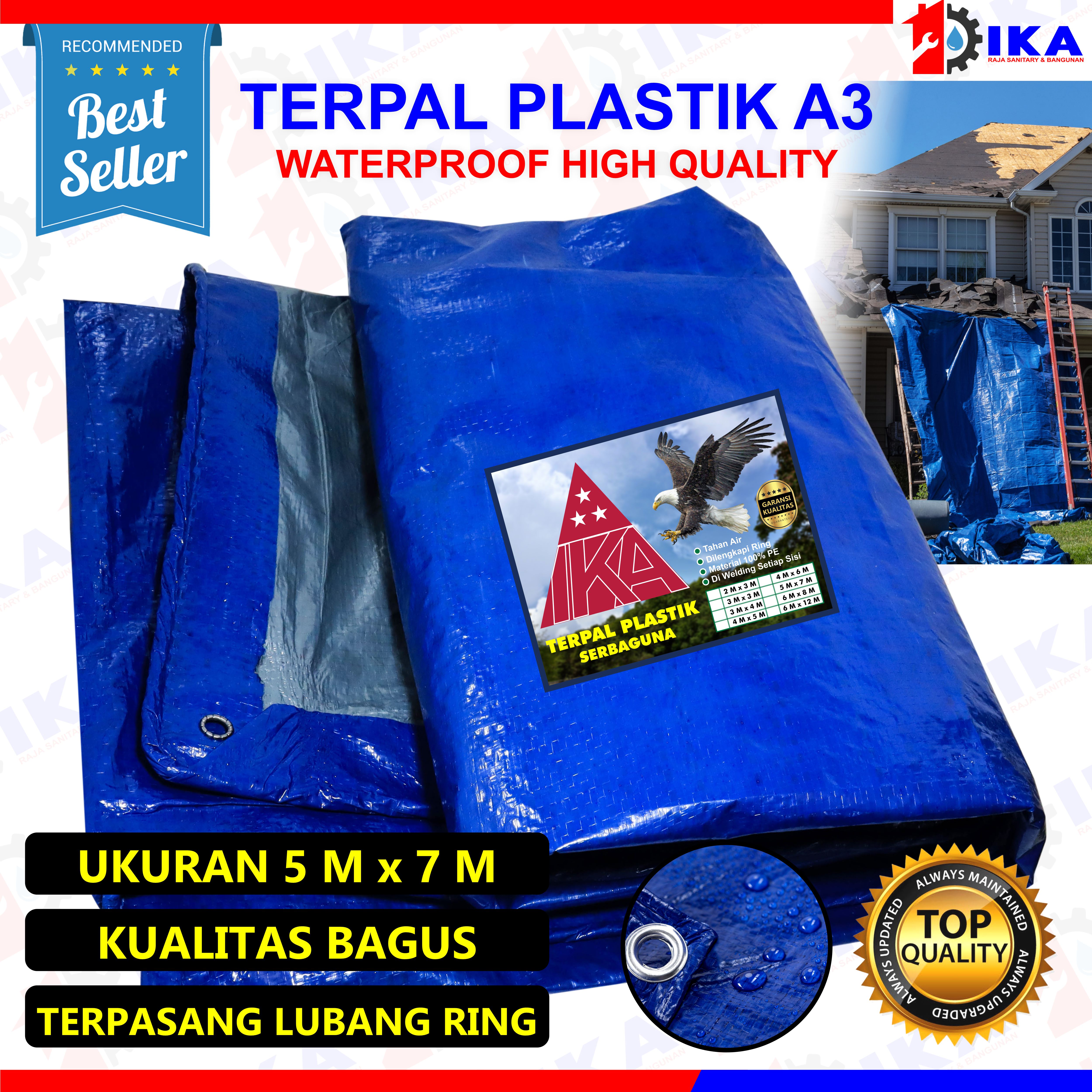 Terpal A3 5x7 Meter Jadi Biru Silver /Terpal Kolam Ikan Tebal Kuat ...