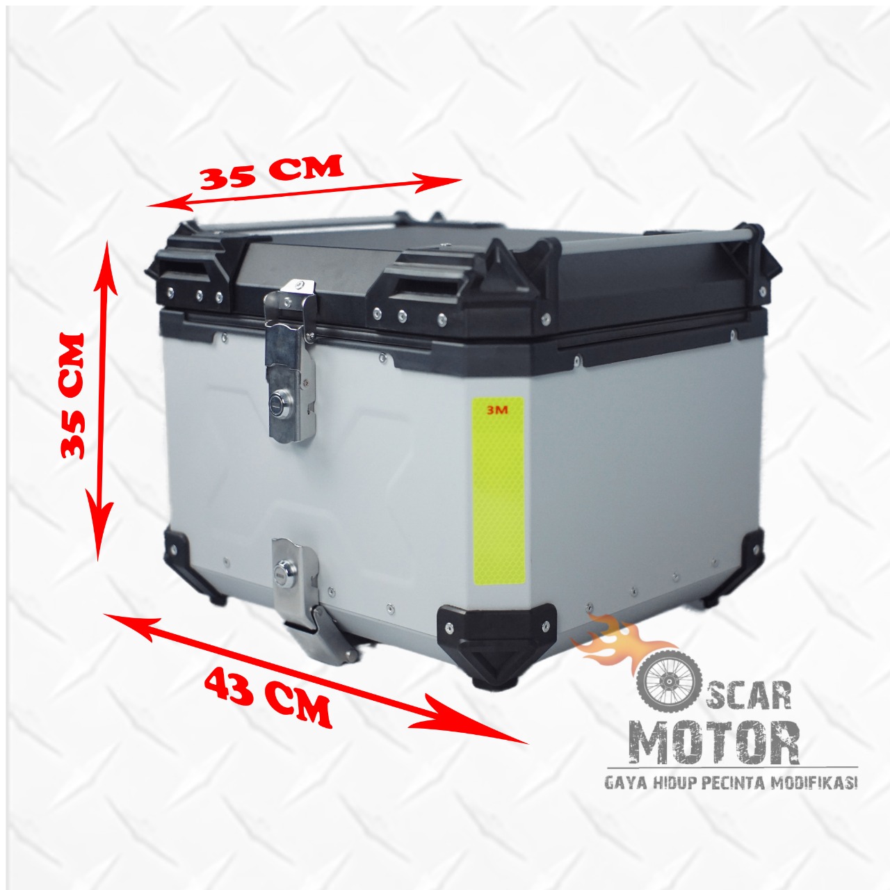 top box motor pannier alumunium impor 45 liter kunci model x + breket ...