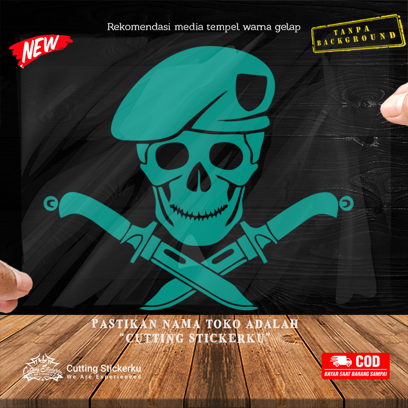 Baret Tentara Cutting Sticker Variasi Motor Mobil Stiker Tulang Tentara ...