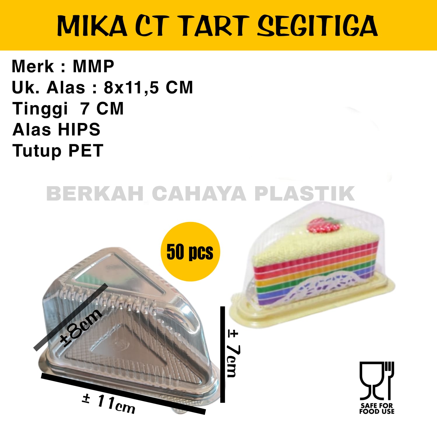 [50 pcs] Mika CT Segitiga / Mika Kue Potong / MIKA KUE TART SLICE ...