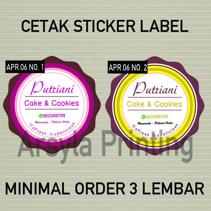 (APR 06) Isi 150Pcs/Lembar Cetak sticker chromo cutting bulat - sticker ...