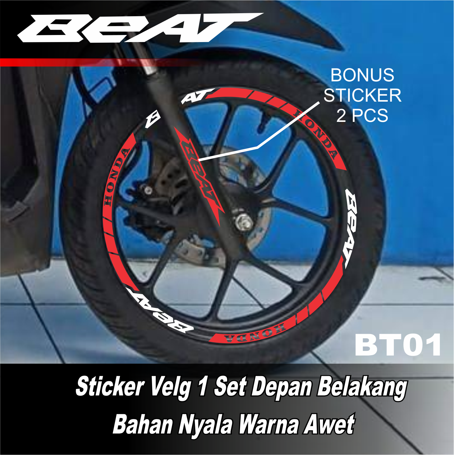 STICKER CUTTING LIST VELG BEAT BT01 | Lazada Indonesia