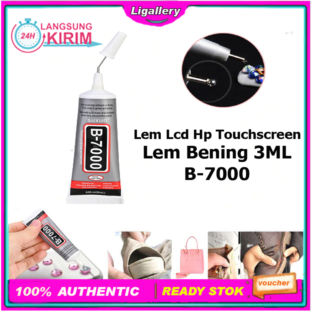 [3 ML] 1Pcs Lem Lcd Lem Touchscreen B-7000 Lem handphone Lem Hitam Lem Sepatu Barang 3ml ...