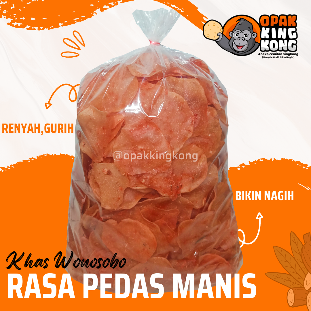 Opak singkong - Opak rasa Pedas Manis - Cemilan khas Wonosobo 1kg ...