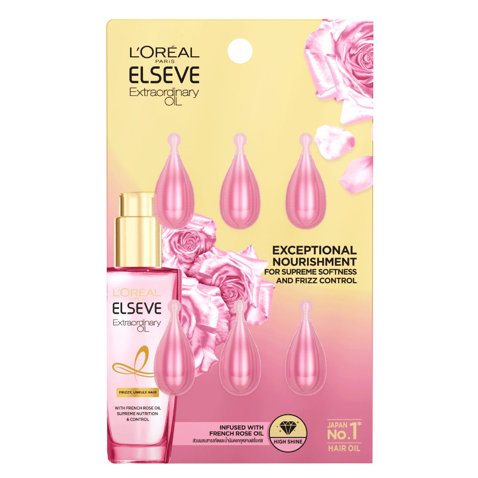 LOREAL Paris Elseve Extraordinary Hair Oil Gold | Pink 6x1m | Vitamin ...