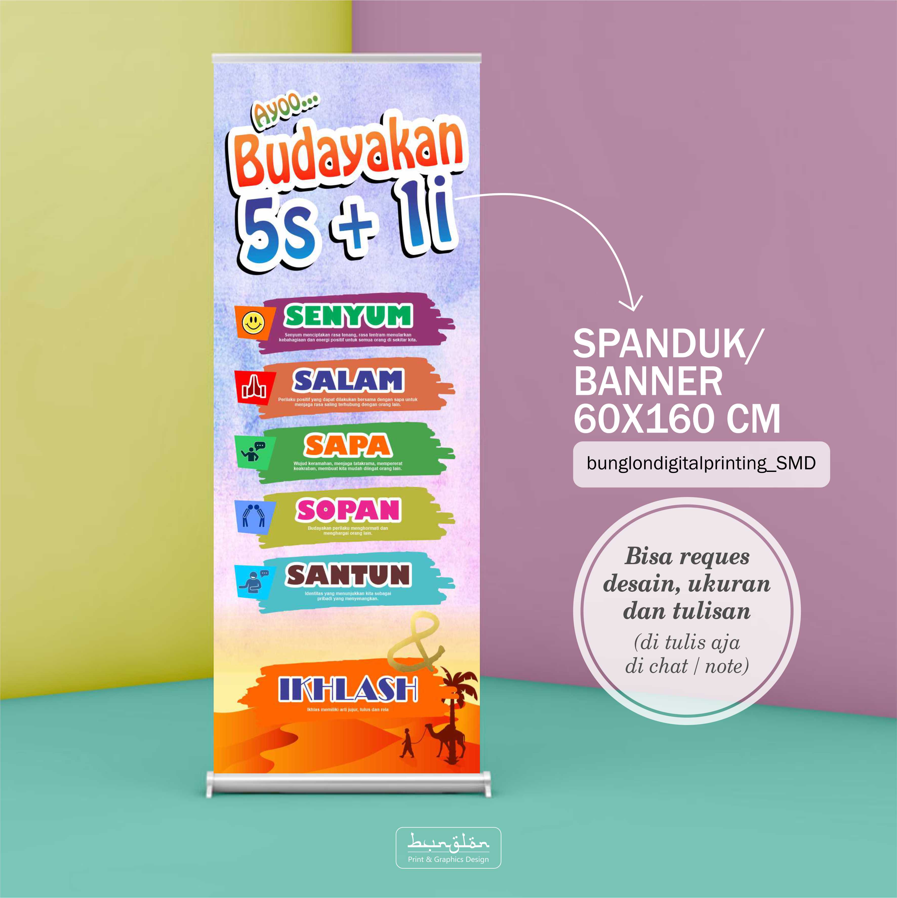 Spanduk, Banner 5S, Budaya Malu Siswa, Aturan Ruang Kelas, Pedoman ...