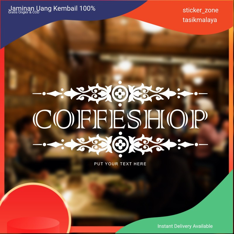 Cutting Sticker Kaca Dinding Cafe Resto Custom Teks Tulisan Vintage ...