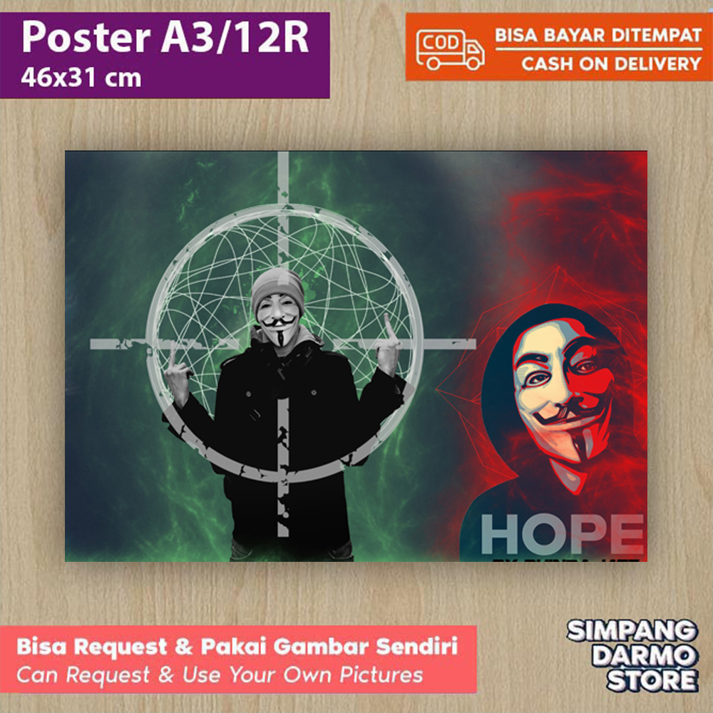 Poster Hacker Anonymous Terbaru Tersedia Berbagai Ukuran A4 A3 Besar ...