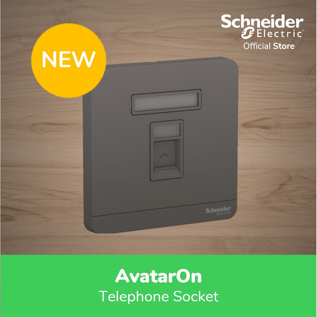 Schneider Electric AvatarOn Dark Grey Socket Telepon - E8331RJS4 DG ...