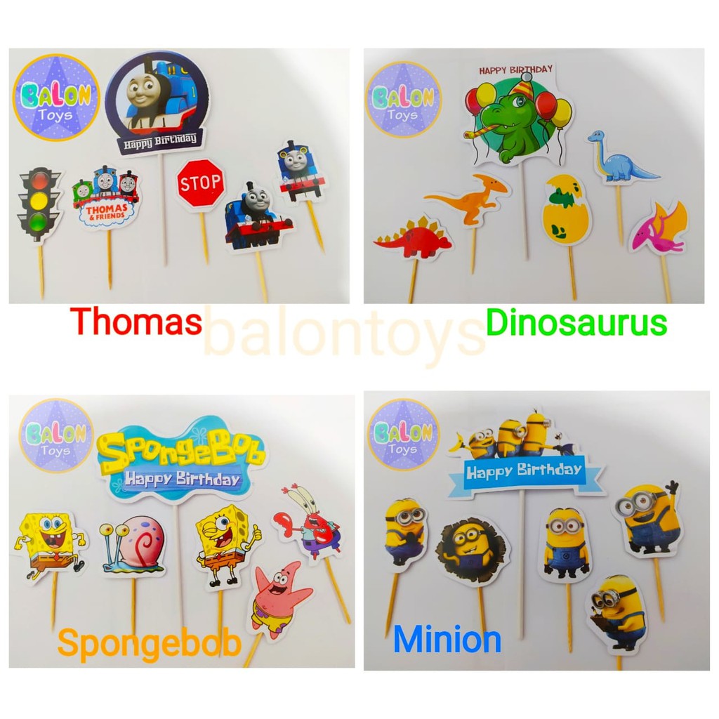NEW Topper Cake Karakter / Cake Topper Hisan Kue Ulang Tahun Karakter ...