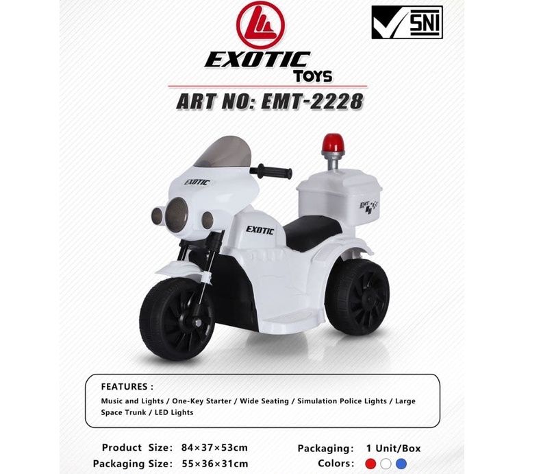 Motor Aki Anak Ride-On Cycle Exotic EMT 2228 One Start Key | Lazada ...