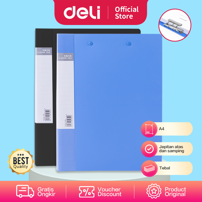 Deli File Two Clamp Folder / Lever File / Map Jepit A4 Muat Sampai ...