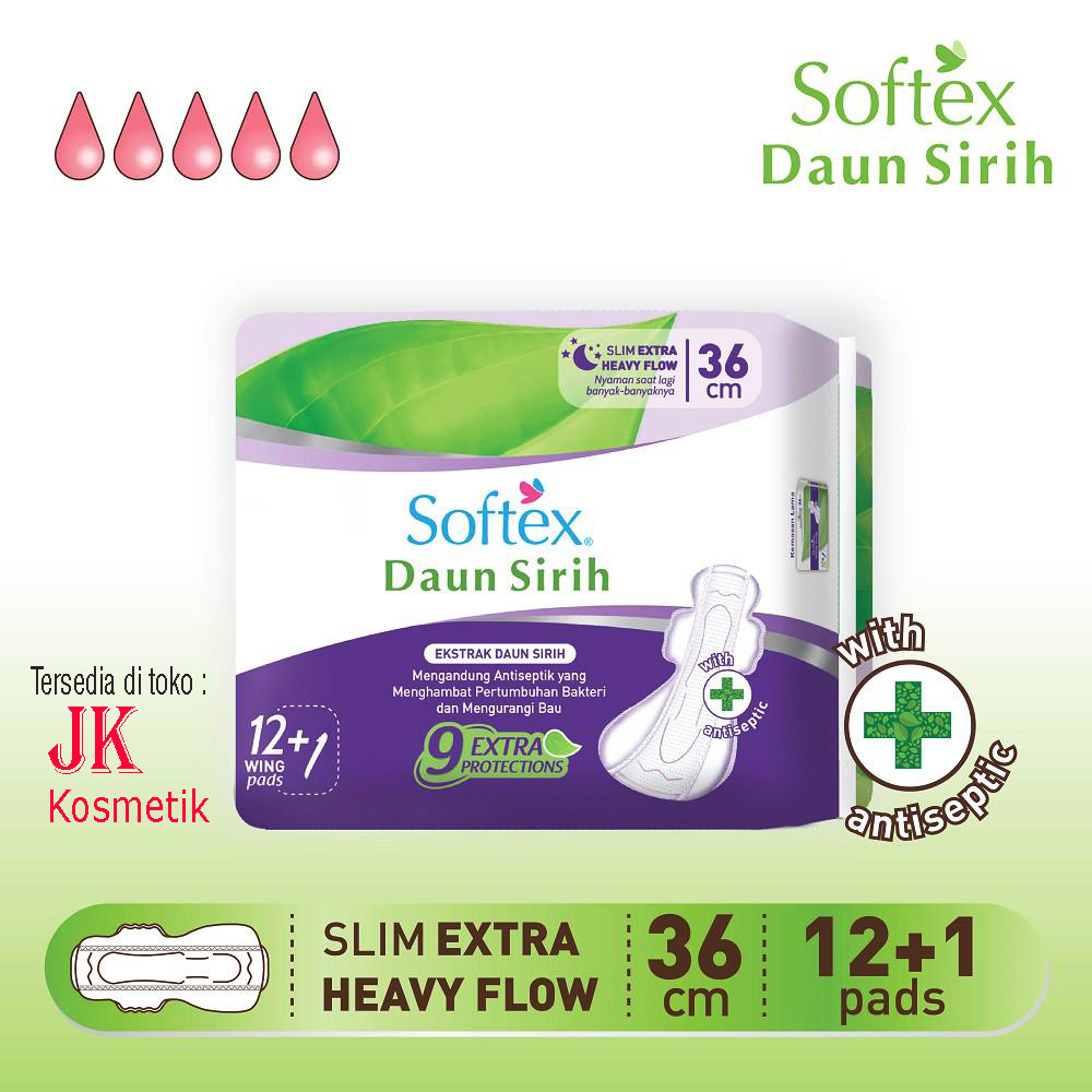 Softex Daun Sirih Pembalut Wing 29 cm - 36 cm Slim Heavy Flow / Jumbo ...