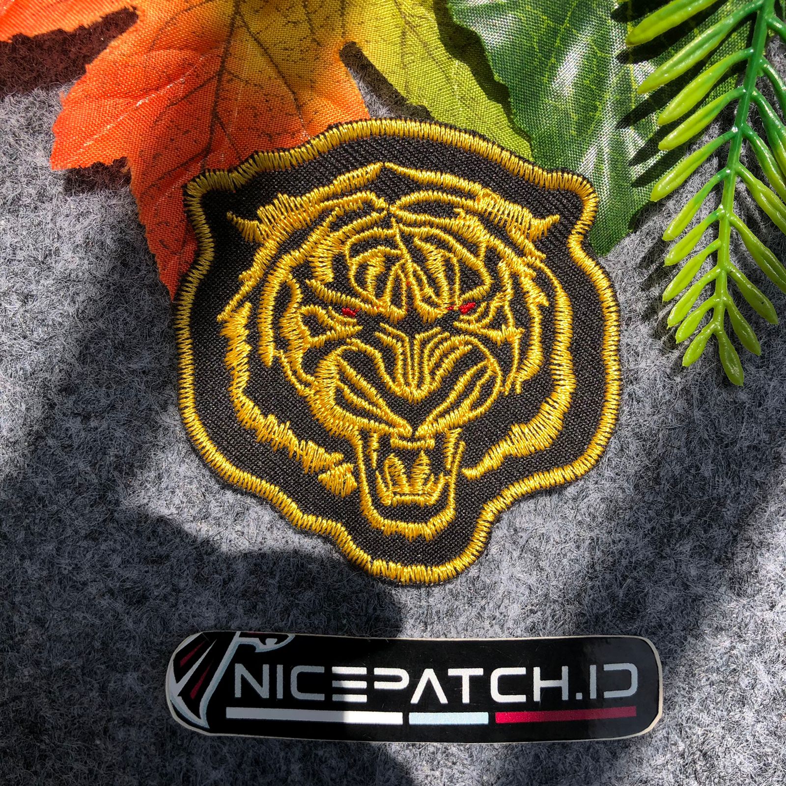 Patch Emblem Harimau Black Gold Macan Maung Tiger Cek Ukuran Geser Foto ...