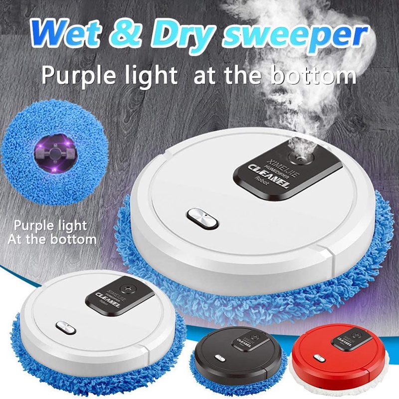 3 in 1 Sweeping Robot Portable Floor Sweeper Robotic Vacuum Cleaner Dry ...