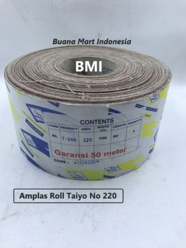 Amplas Roll Taiyo No 220 | Amplas Meteran Grit 220 | Amplas Besi ...