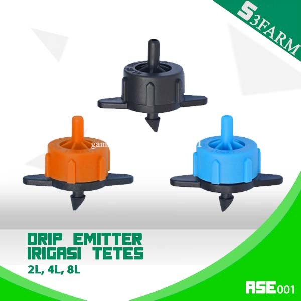 DRIPPER EMITTER 2 4 8 L/H L PC DRIP SYSTEM IRIGASI TETES SELANG PE 7MM ...
