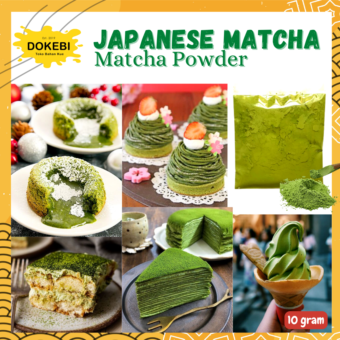 Pure Japanese Matcha Powder 10g Bubuk Macha Premium Murni Tanpa Gula ...